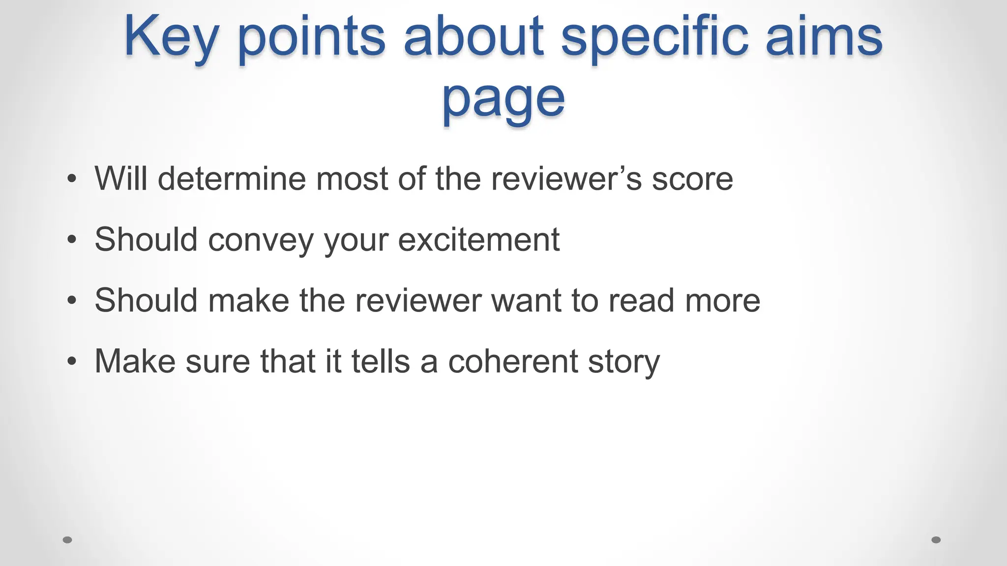How to Write the “Specific Aims” Section of a Grant Application (Basic ...