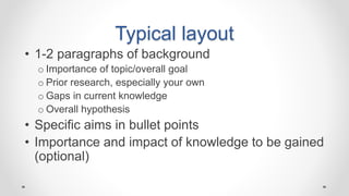 How to Write the “Specific Aims” Section of a Grant Application (Basic ...