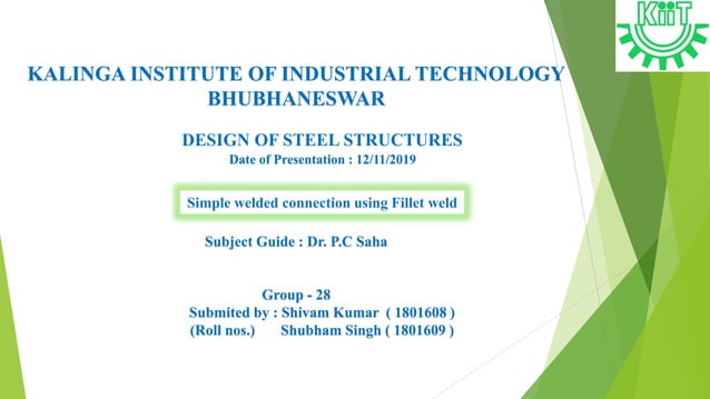 Simple welded connection using Fillet weld | PPTX | Physics | Science