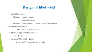 Simple welded connection using Fillet weld | PPTX