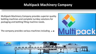 Filling and secondary packaging machineries from multi pack machinery ...