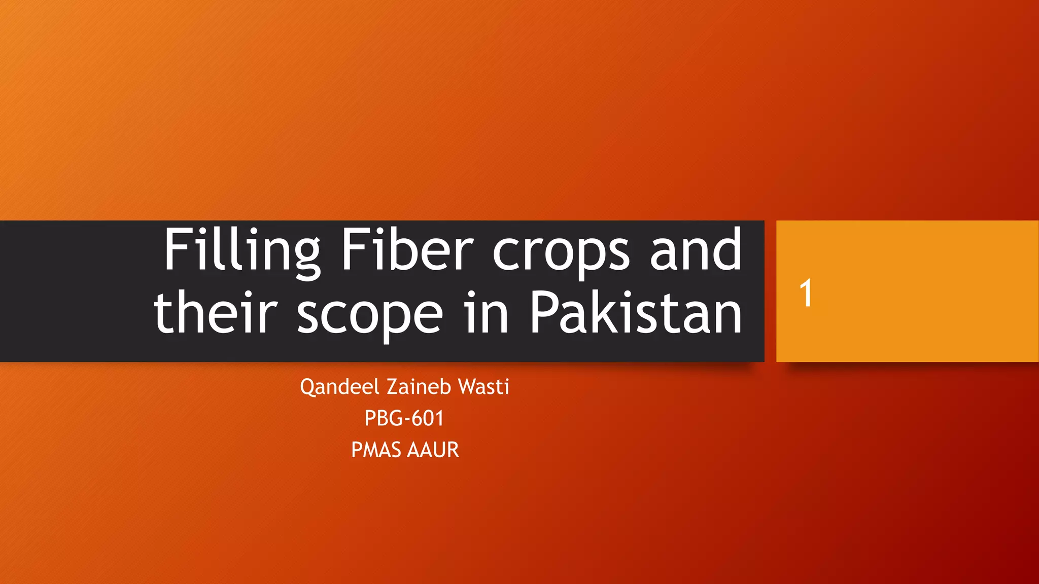 Filling fibers and their scope in pakistan | PPT