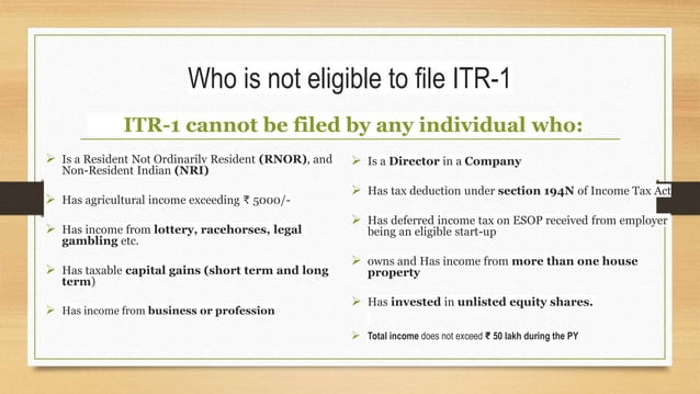 Understanding about ITR-1 and Documentation | PPT