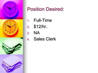 Filling out a job application | PDF