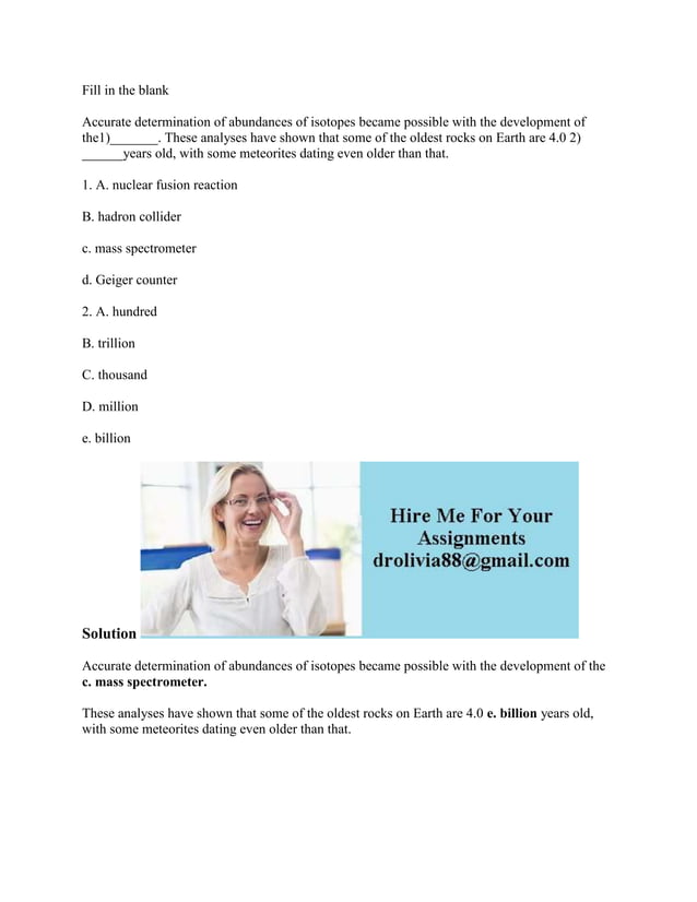 Fill in the blank Accurate determination of abundances of isotopes bec.docx