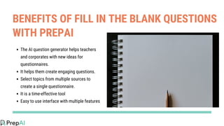 How to Make Fill in the Blank Questions in 5 Steps | PDF