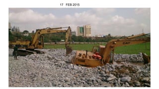 Fillling of 30000 sqm swamp with boulders and sheet pile | PPT