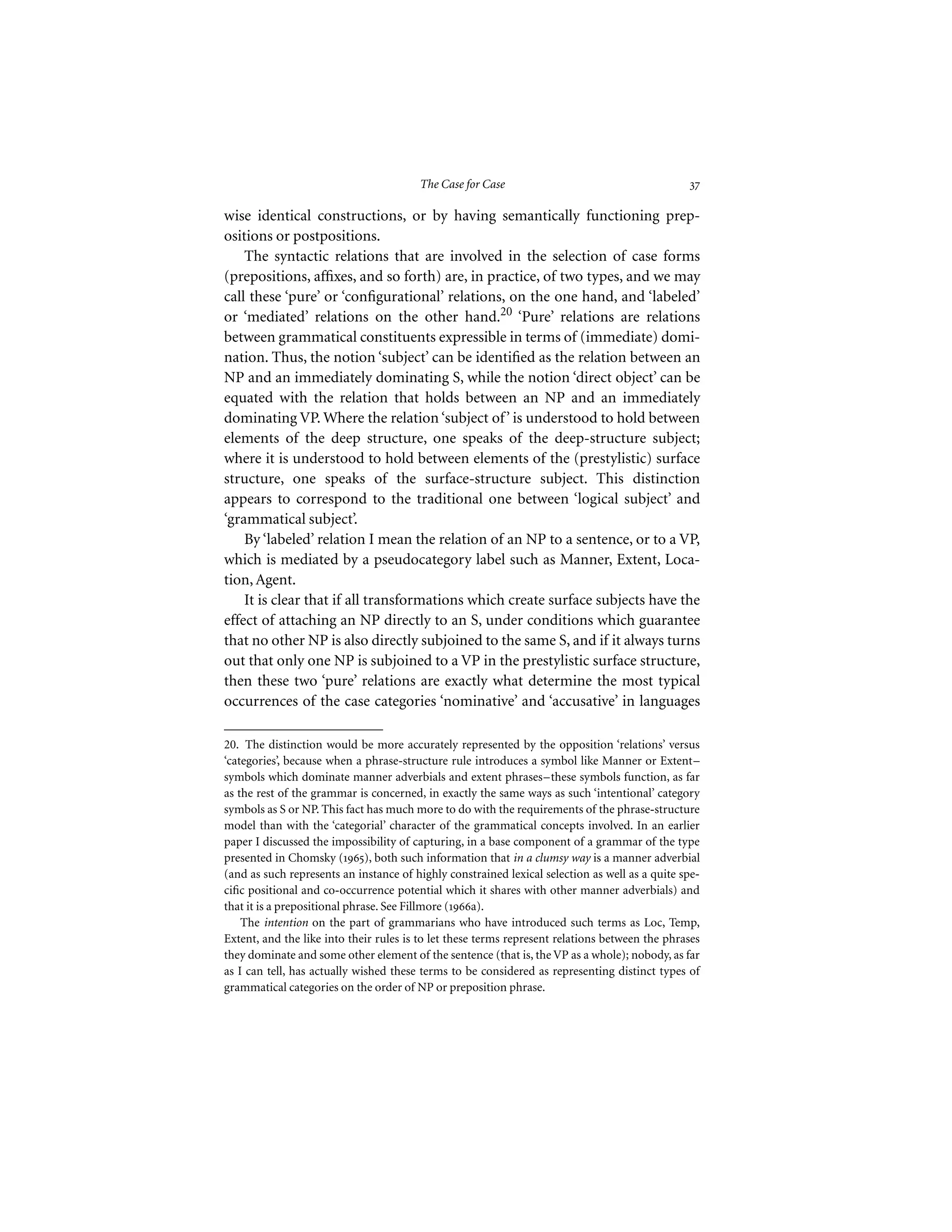 Fillmore case grammar | PDF