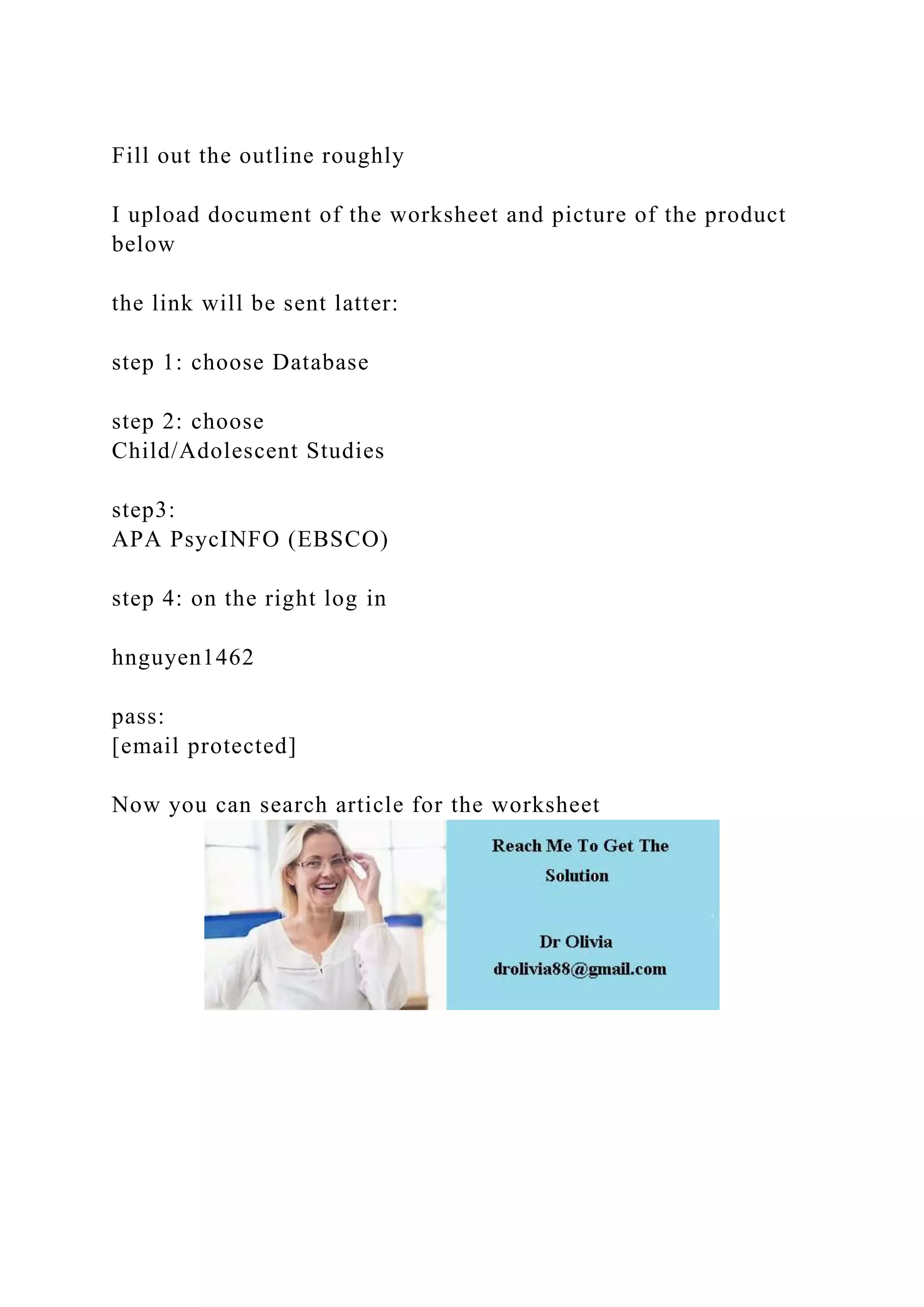 Fill out the outline roughlyI upload document of the worksheet a | DOCX ...