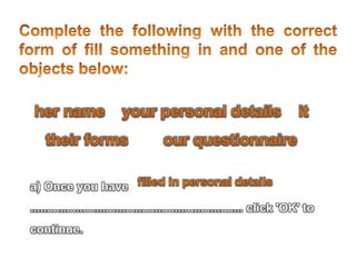 Phrasal Verb - Fill something in | PPT