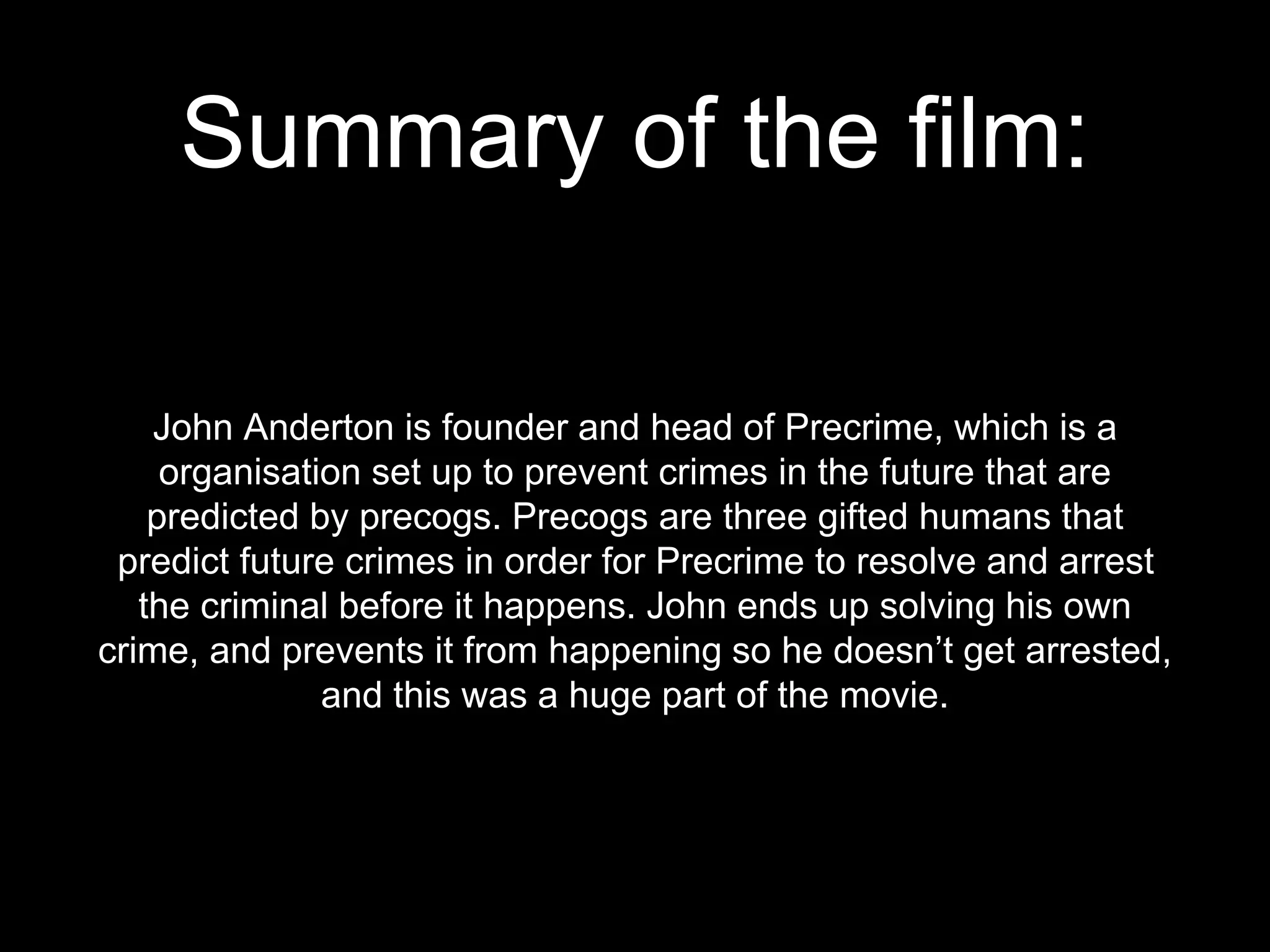 Minority Report | PPTX