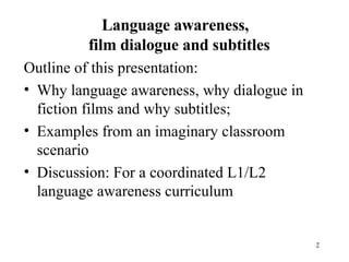 Film Dialogue and Language Awareness | PPT