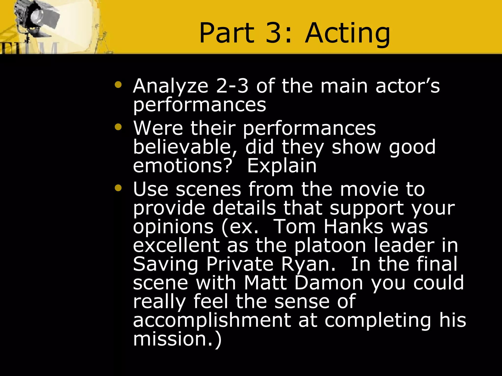 Film Review Requirements | PPT