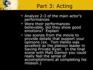 Film Review Requirements | PPT | Movies | Entertainment