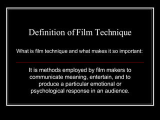 Film Technique | PPT