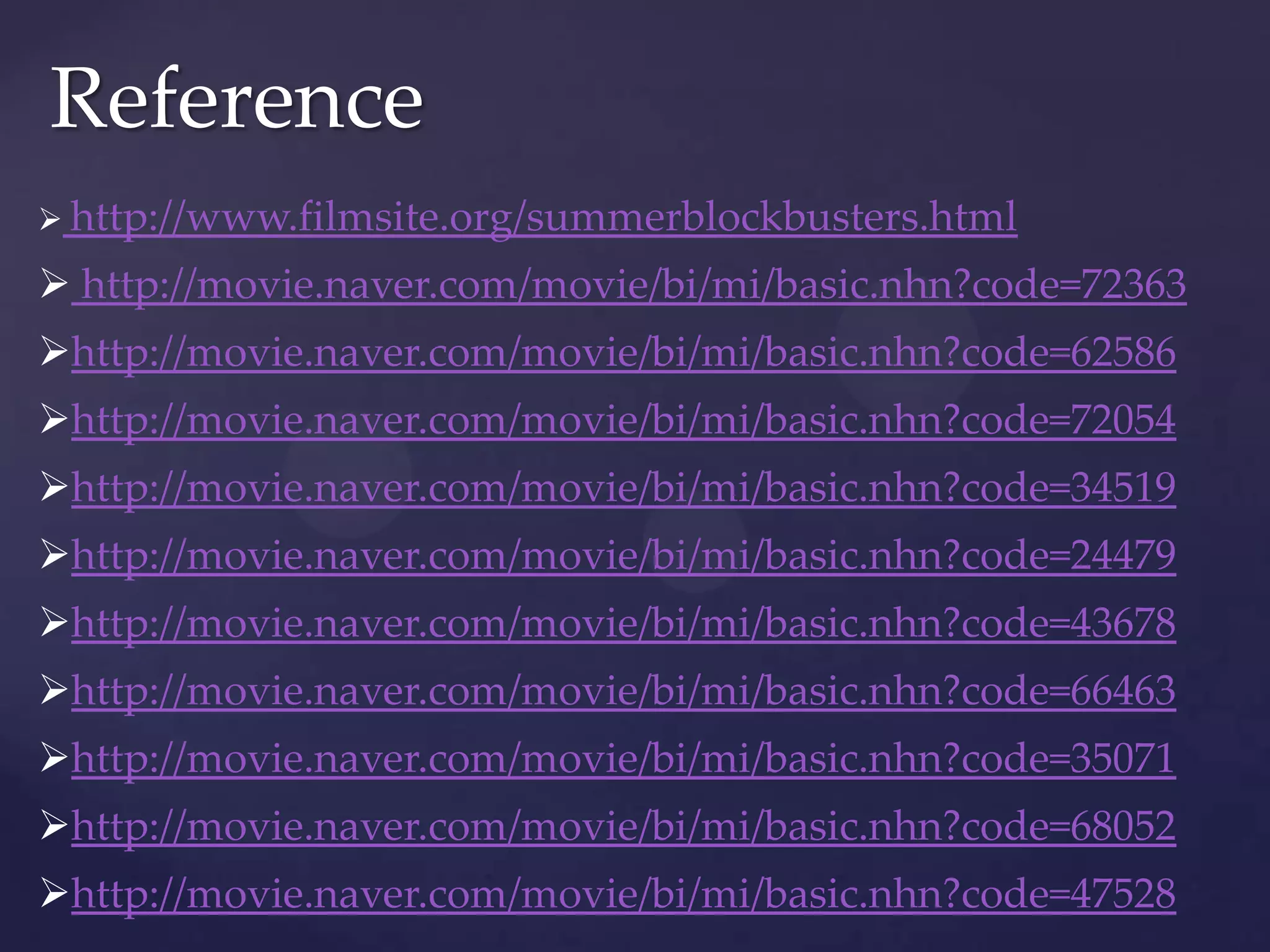 Film top10 summer blockbusters ppt | PPTX | Movies | Entertainment