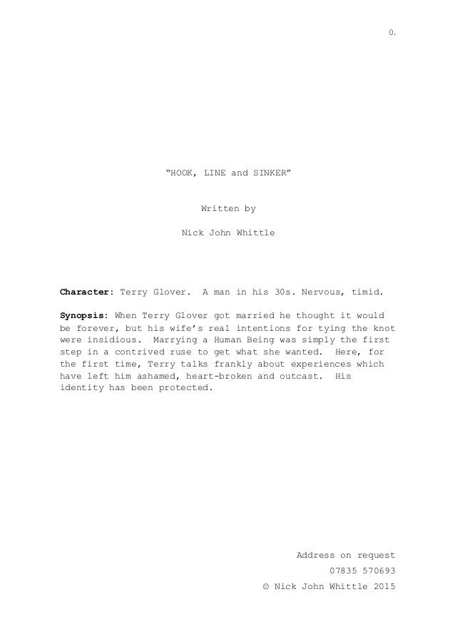 Hook, Line and Sinker (Short Screen Monologue)