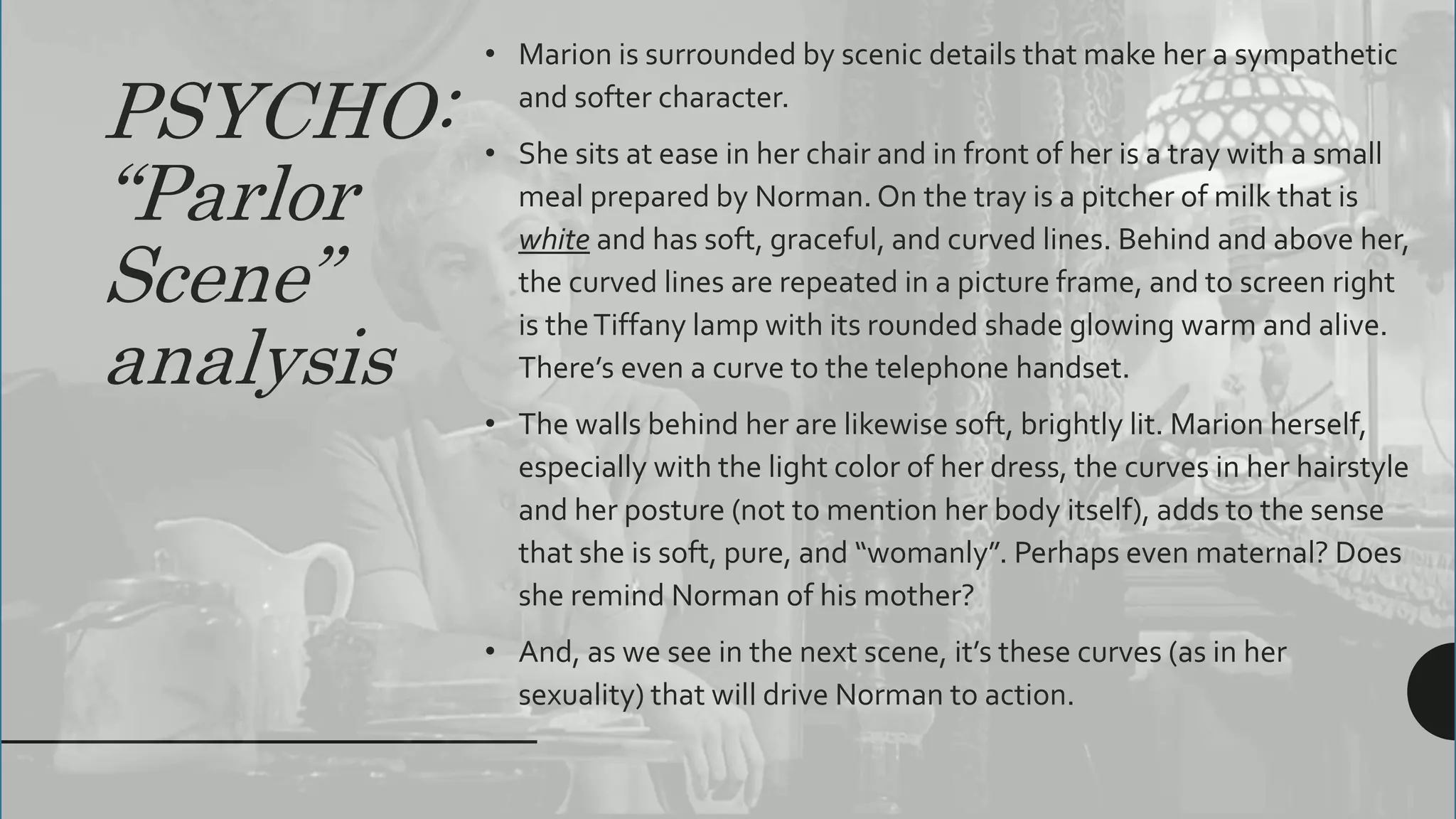 WCC FILM 100 psycho parlor scene analysis powerpoint (updated) LUTHER ...