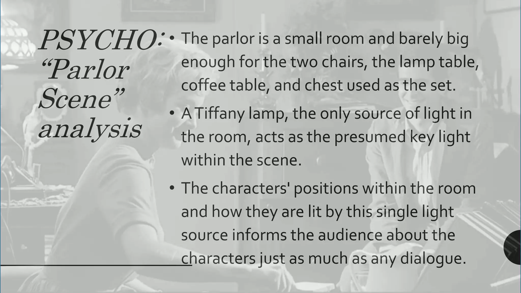 WCC FILM 100 psycho parlor scene analysis powerpoint (updated) LUTHER ...