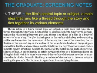 WCC Film 100 the graduate screening notes powerpoint LUTHER | PPT