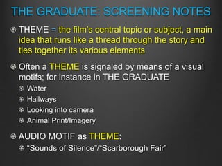 WCC Film 100 the graduate screening notes powerpoint LUTHER | PPT