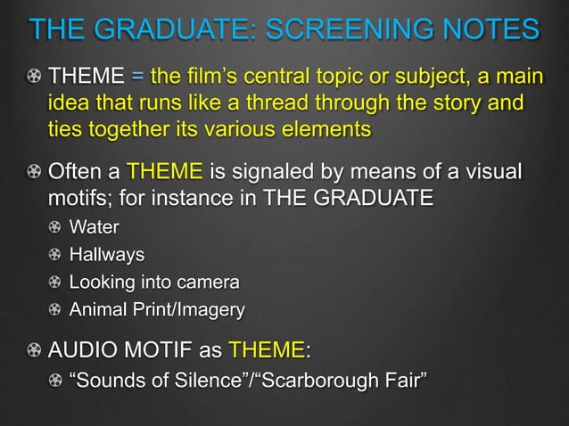 WCC Film 100 the graduate screening notes powerpoint LUTHER | PPT
