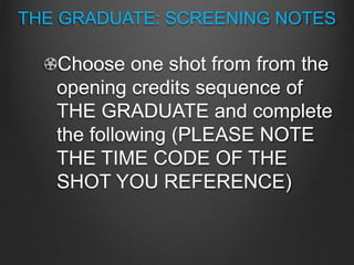 WCC Film 100 the graduate screening notes powerpoint LUTHER | PPT