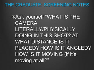 WCC Film 100 the graduate screening notes powerpoint LUTHER | PPT