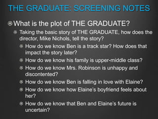 WCC Film 100 the graduate screening notes powerpoint LUTHER | PPT