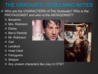 WCC Film 100 the graduate screening notes powerpoint LUTHER | PPT