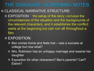 WCC Film 100 the graduate screening notes powerpoint LUTHER | PPT