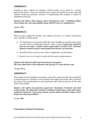 Film 290 intro to video production final outline | PDF