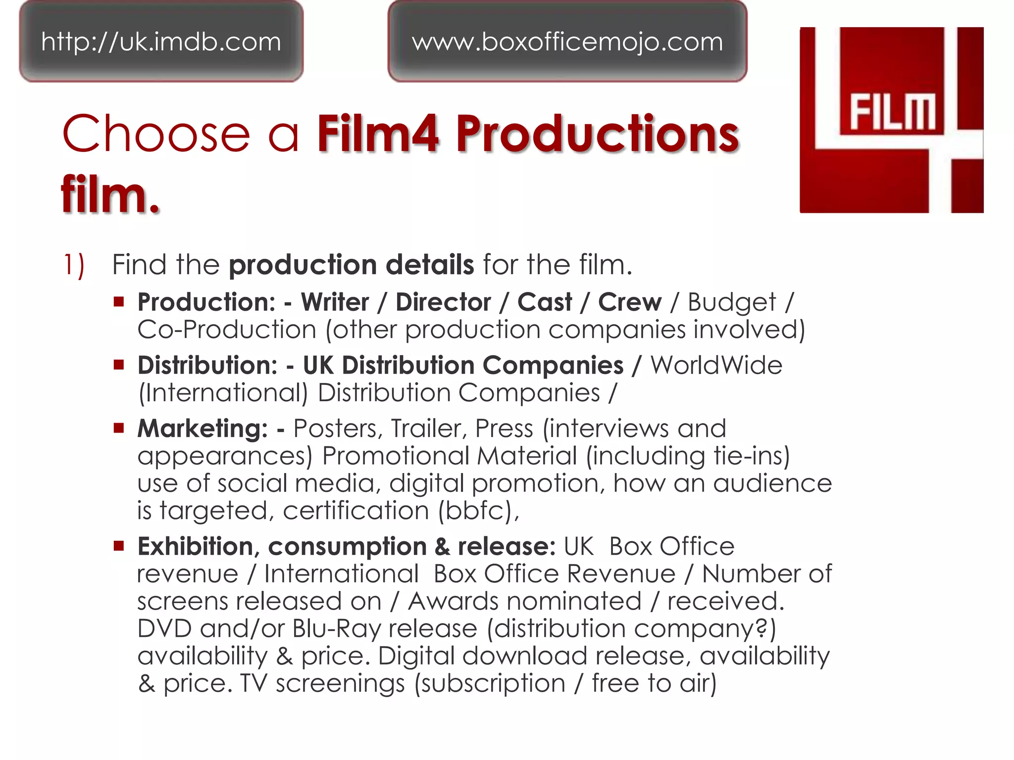 Film 4 Productions Case Study - G322 Institution & Audience | PPTX ...
