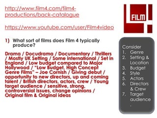 Film 4 Productions Case Study - G322 Institution & Audience | PPTX ...