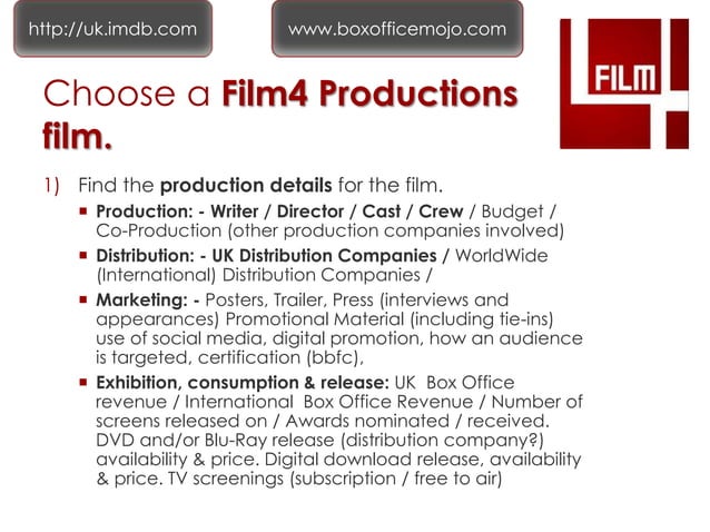 Film 4 Productions Case Study - G322 Institution & Audience | PPTX ...