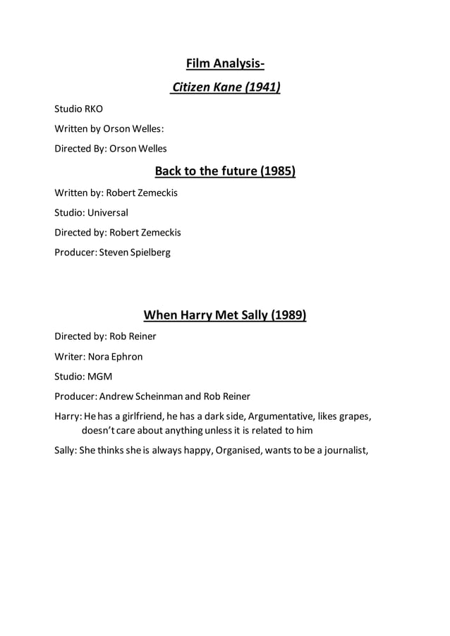 Film analysis | DOCX | Screenwriting | Content Production