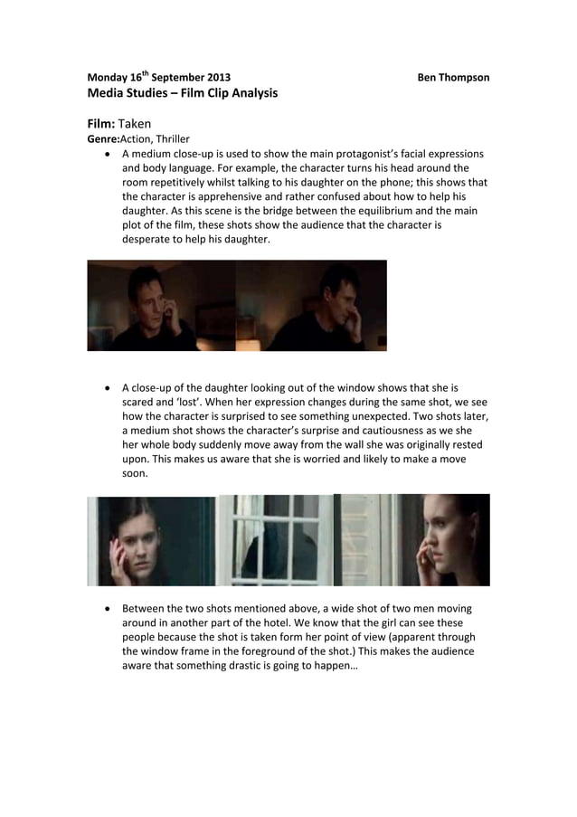 Film analysis (Taken) | DOCX