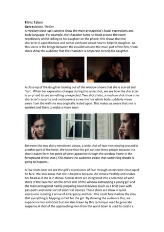 Taken - Film Clip Analysis | DOCX