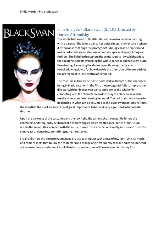 Film analysis black swan | PDF