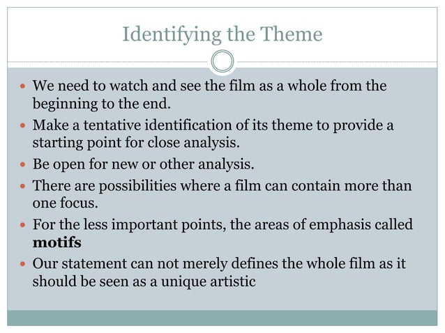 Film analysis and thematic elements | PDF | Movies | Entertainment