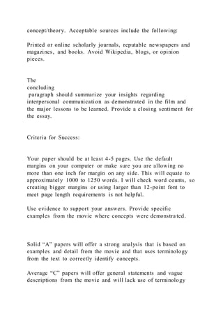 Film Analysis AssignmentPurpose To encourage you to becom | PDF