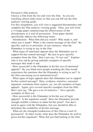 Film Analysis Viewing GuideAnswer the following questions during.docx