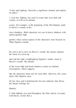 Film Analysis Worksheet” For your Film Analysis, you wil | PDF