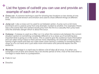 Film and video editing techniques template 2014 v2 | PPT