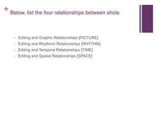 Film and video editing techniques | PPT