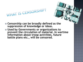 Film censorship, review and criticism | PPTX