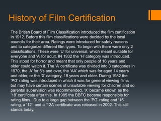 Film certification 2 | PPTX | Entertainment