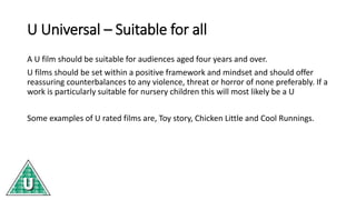 Film certifications | PPTX | Daycare and Pre-School | Parenting