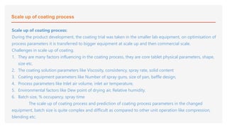 Prediction of coating process parameters on scaleup/scale down | PPTX