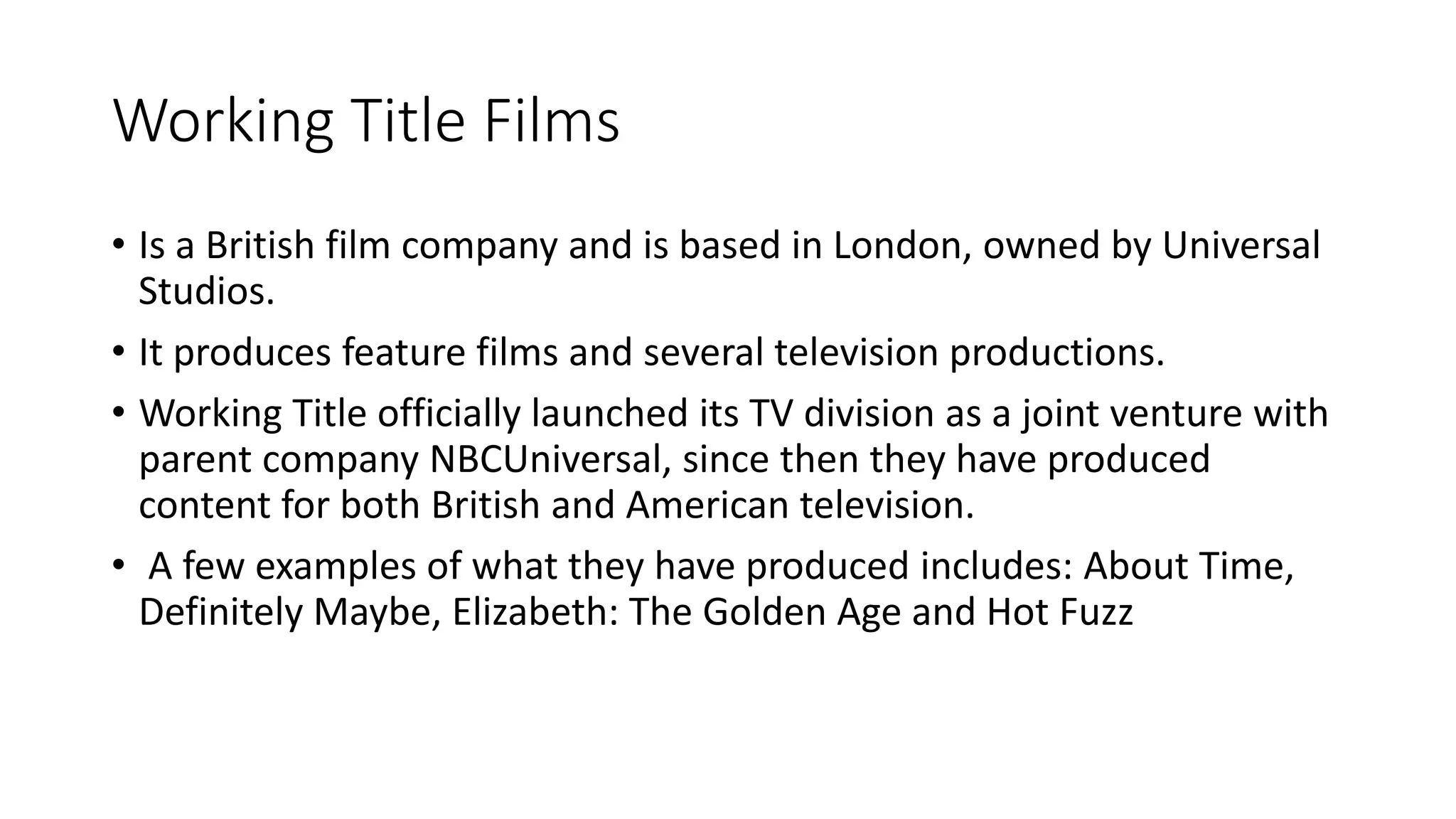 Film Companies that produce period dramas | PPTX